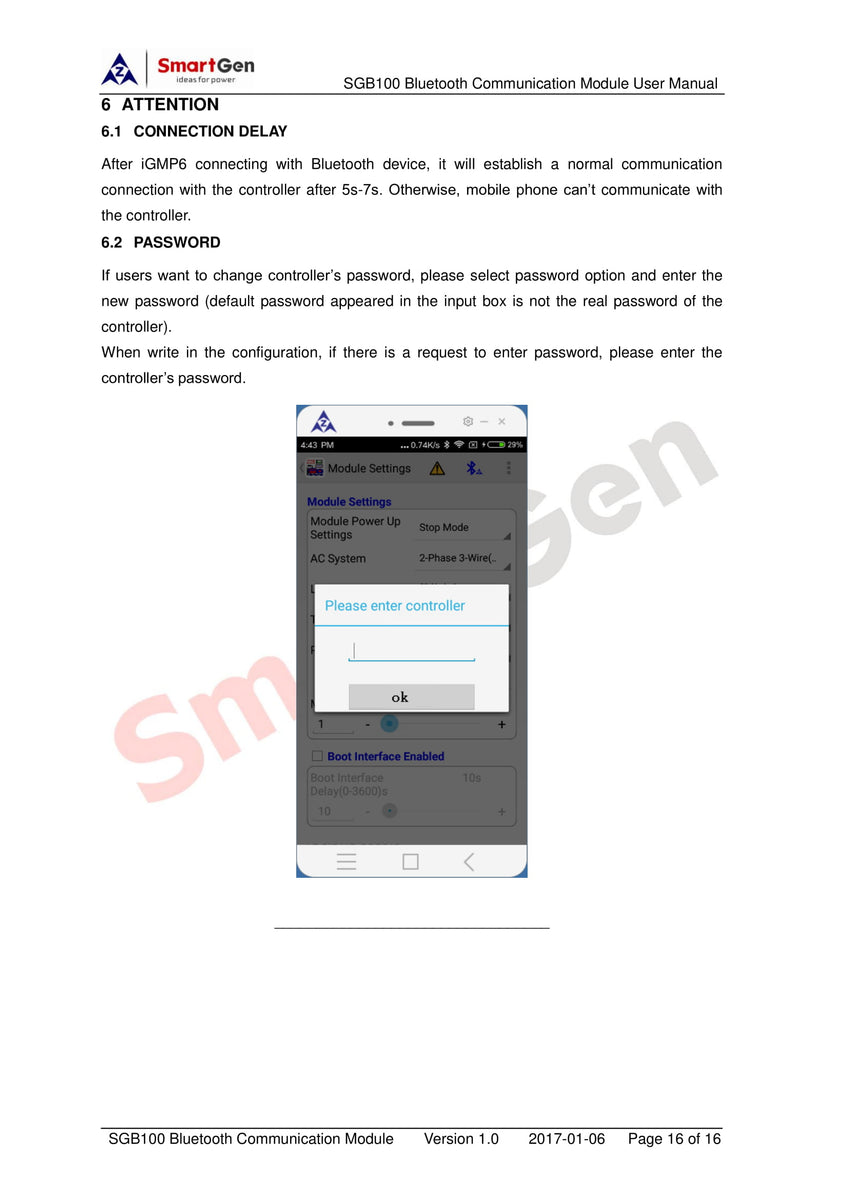 SmartGen SGB100 Bluetooth Communication Module – AUTO POWER SWITCHING