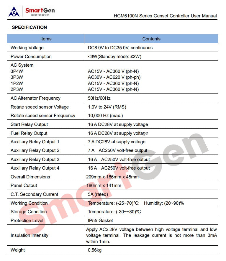SmartGen HGM6120N AMF Genset Controller – AUTO POWER SWITCHING